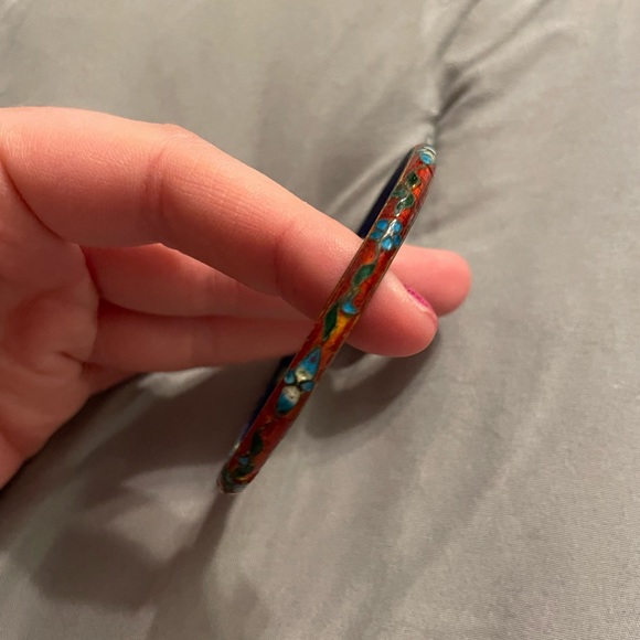 Jewelry | Vintage 9s Hand Painted Bangle Bracelet | Poshmark